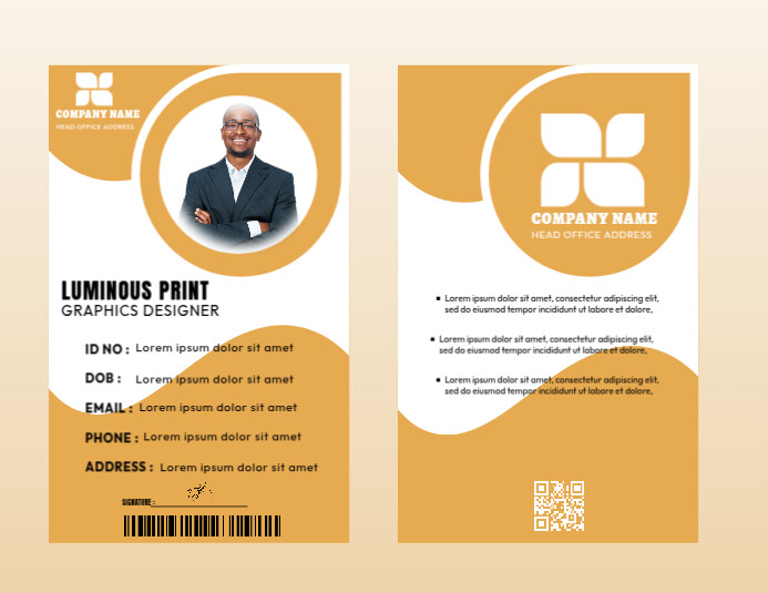 Plantilla de Yellow Professional Free Id Card Template Flyer (us Letter ...
