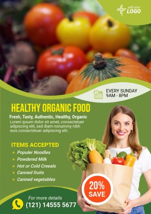 Yellow Professional Fresh Vegetable Ad A4 Template | PosterMyWall