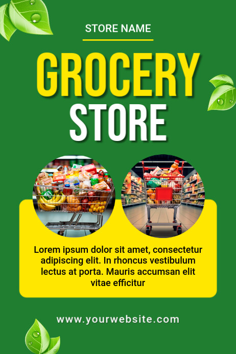 Yellow Professional Grocery Store Poster Templat | PosterMyWall