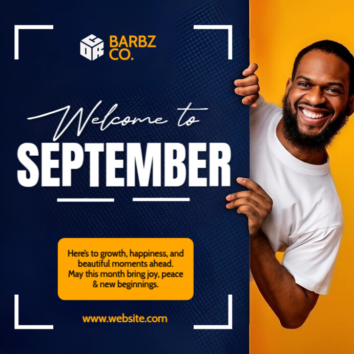 Copy of Yellow Professional Hello September Square (1:1) | PosterMyWall