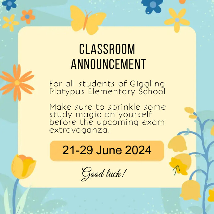 Copy of Yellow Professional Holiday Announcement Temp | PosterMyWall