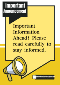 Important Announcement Template | PosterMyWall