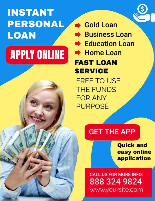 Copy of Yellow Professional Instant Loan Flyer (us Le | PosterMyWall