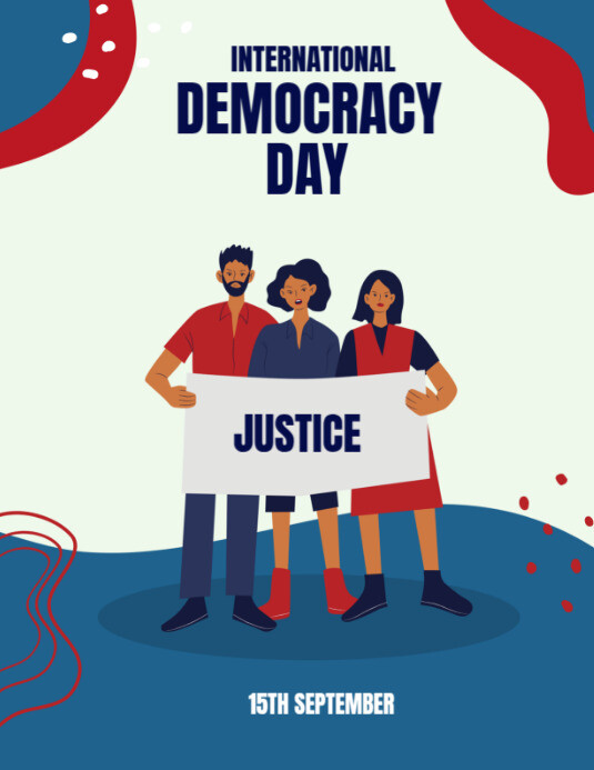 Modèle Yellow Professional International Democracy Day Flyer (us Letter ...