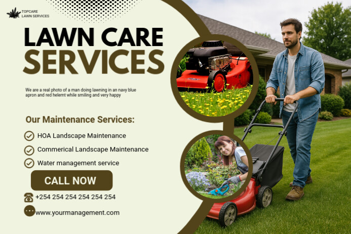 Yellow Professional Lawn Care Services Company Poster Template ...