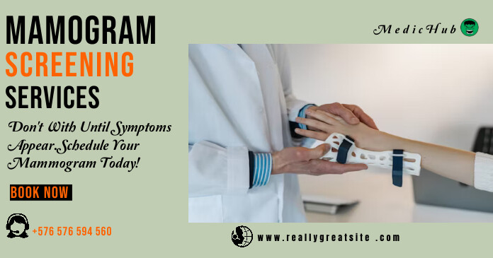 Yellow Professional Mamogram Screening Servic Template | PosterMyWall