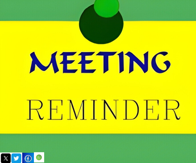 Modello Yellow Professional Meeting Reminder Large Rectangle | PosterMyWall