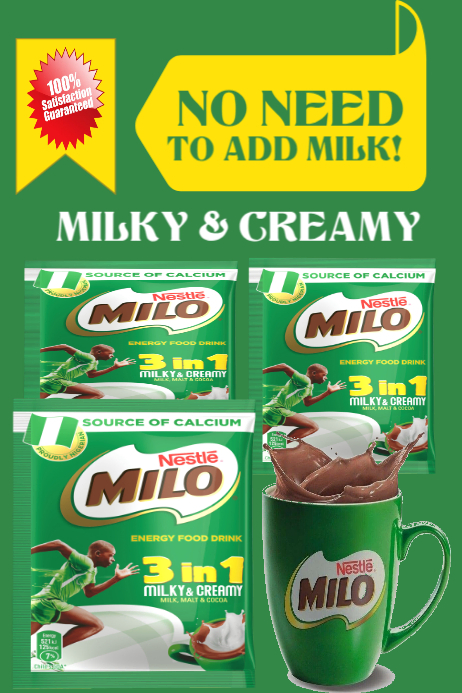 Yellow Professional Milo Tea Poster Template | PosterMyWall