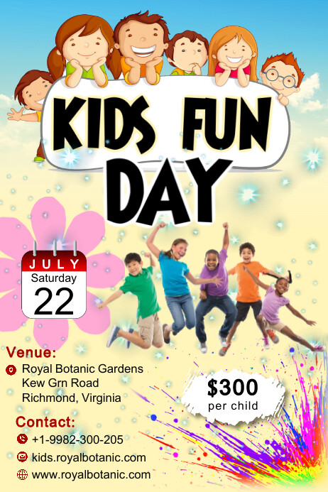 Copy of Yellow Professional Multicolored Kids Childre | PosterMyWall