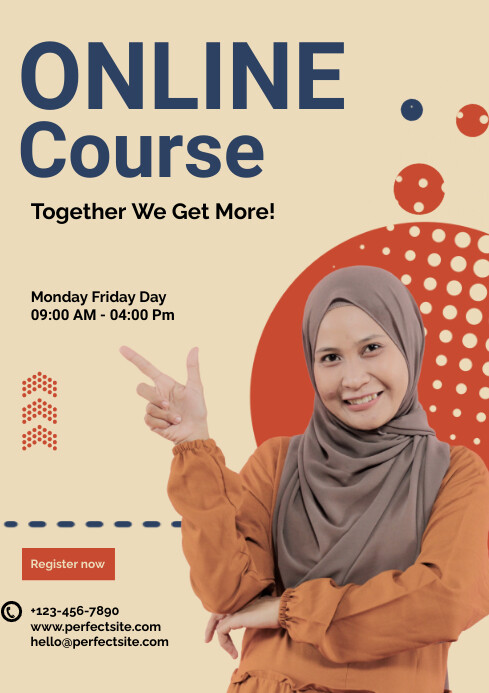 Yellow Professional Online Course A4 templaat | PosterMyWall