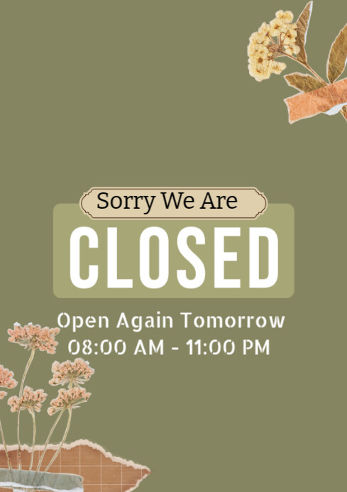 Plantilla de Yellow Professional Open Again Tomorrow A4 | PosterMyWall