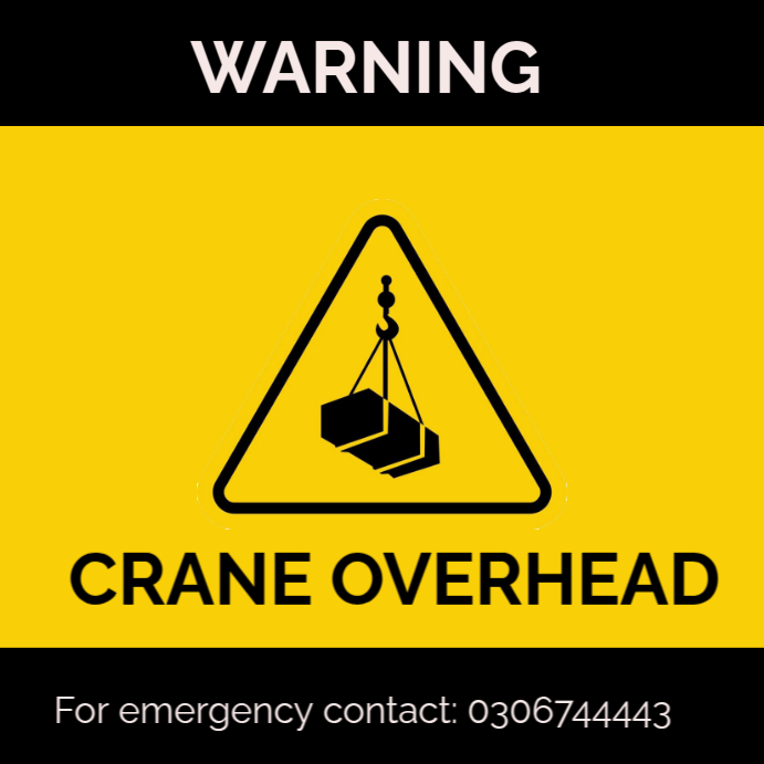 Yellow Professional Overhead Crane Safety Warning Sig Instagram Post ...