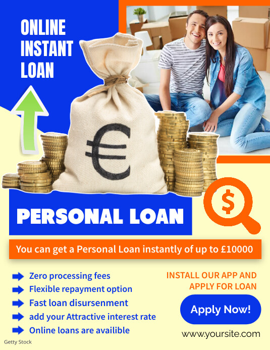 Yellow Professional Personal Loan Flyer (us L Template | PosterMyWall