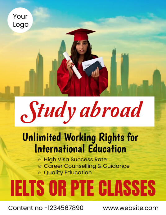 Yellow Professional Study Abroad Flyer (us L Template | PosterMyWall