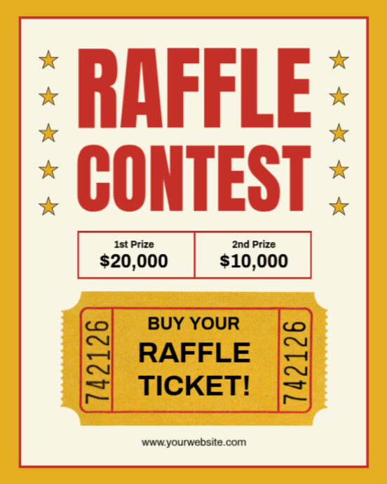 Yellow Professional Sweepstakes Ticket Flyer Instagram Portrait ...