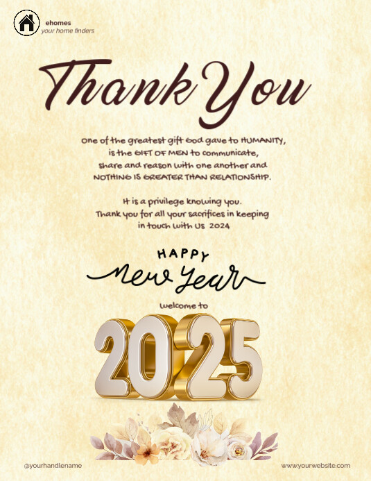 Copy of Yellow Professional Thank You For 2024 Welcome To 2025 Happy ...