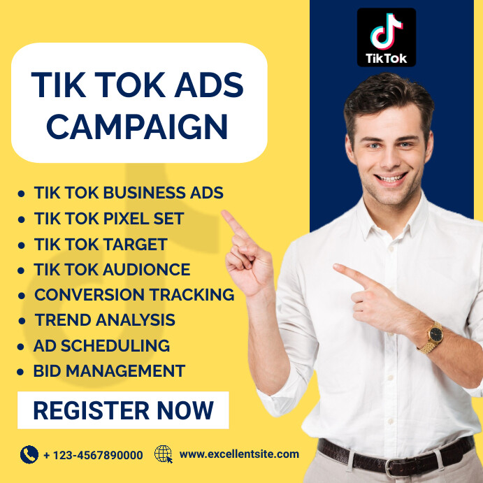 Yellow Professional Titok Ads Campaign Instag Template | PosterMyWall