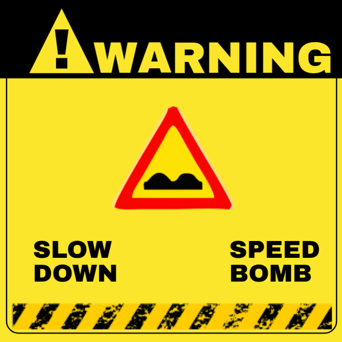 Yellow Professional Traffic Warning Instagram Post Template | PosterMyWall