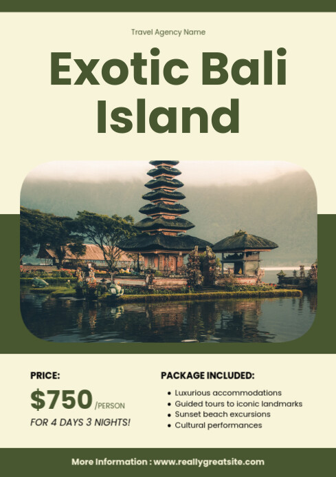 Copy of Yellow Professional Travel To Bali A4 | PosterMyWall