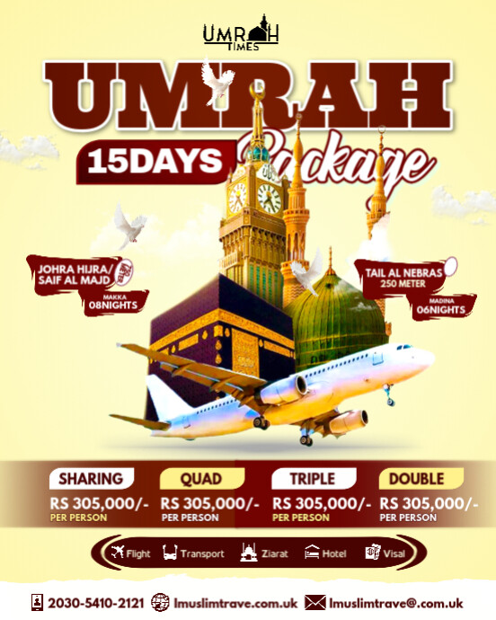 Copy of Yellow Professional Umrah Package Flyer Design Instagram ...