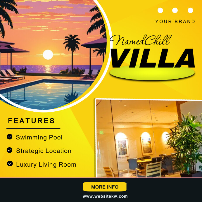 Yellow Professional Villa Square (1:1) Template | PosterMyWall