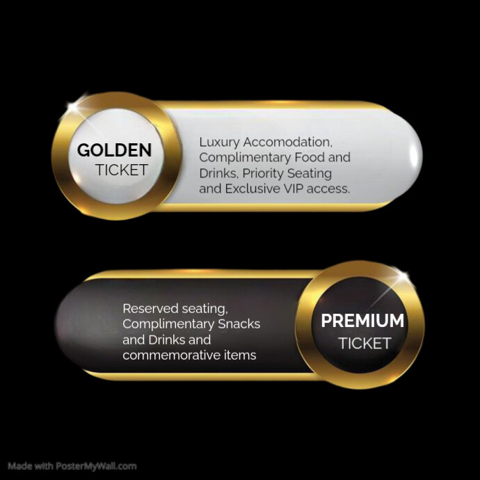 Yellow Professional Vip Tickets Instagram Po Template | PosterMyWall