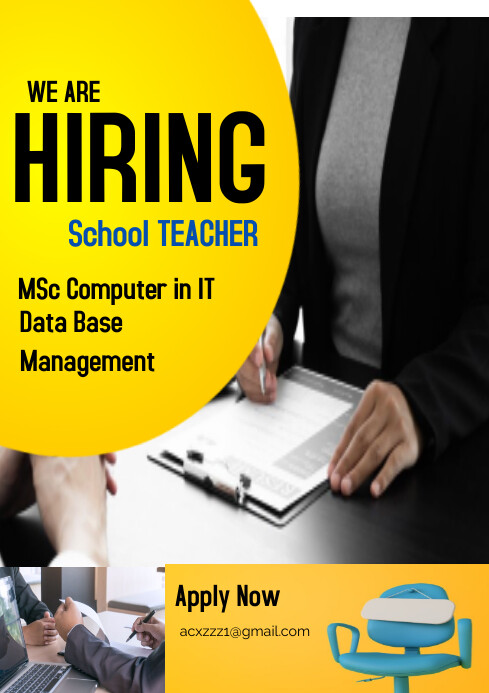 Yellow Professional We Hiring School Teachers Template | PosterMyWall