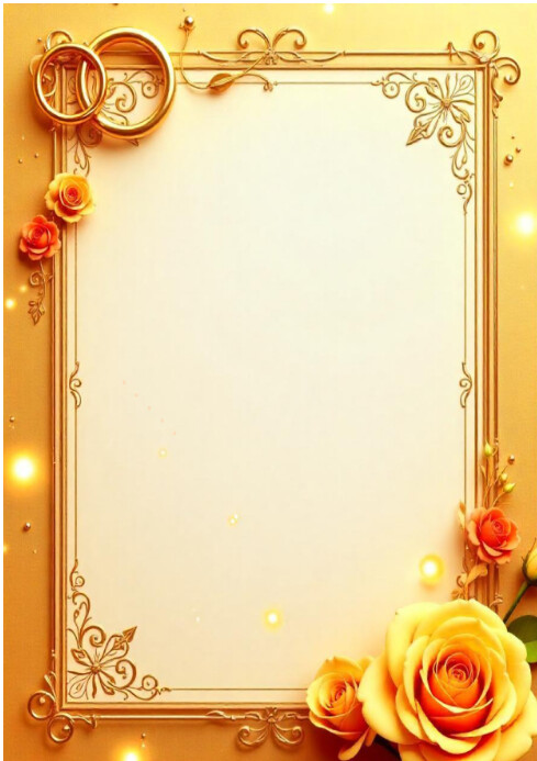 Yellow Professional Wedding/anniversary Frame Template A4 | PosterMyWall
