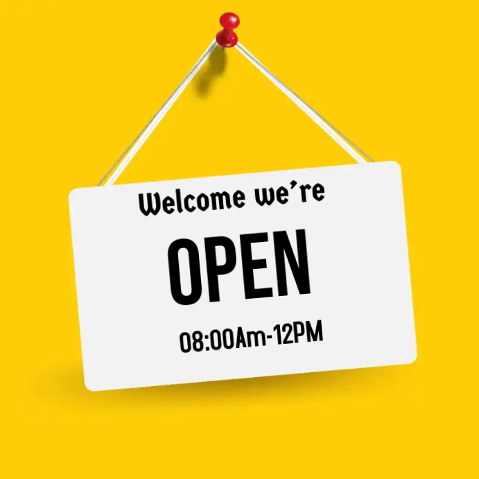 Modèle Yellow Professional Welcome We're Open Announ | PosterMyWall