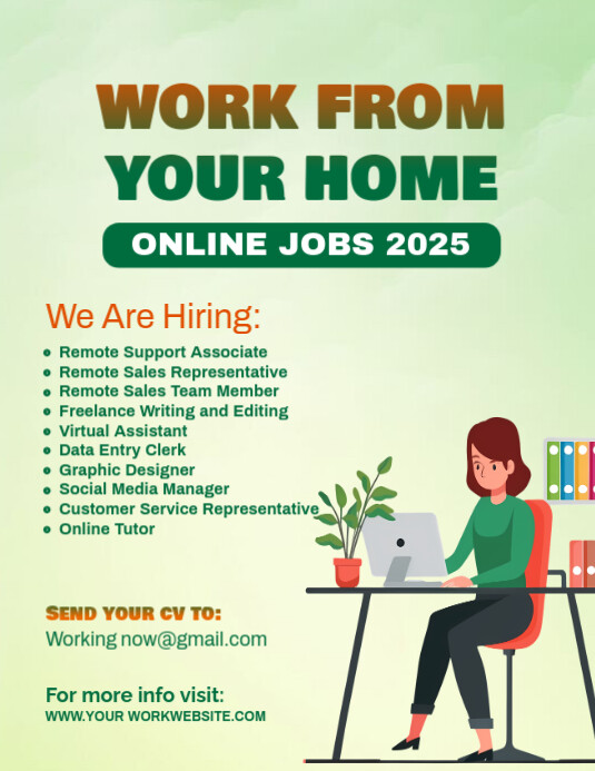 Copy of Yellow Professional Work From Home Promotion Template Flyer (us ...