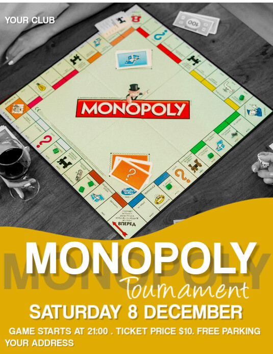 Copy of Yellow Professionale Monopoly Volantino (us Letter) | PosterMyWall