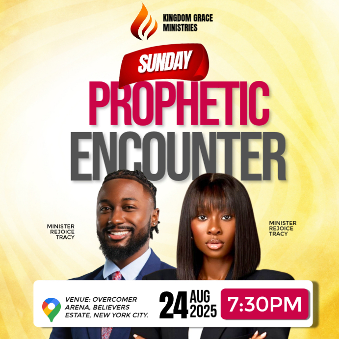 Yellow Prophetic Encounter Event Instagram Post Template | PosterMyWall