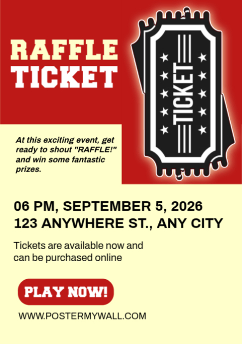Yellow Raffle Ticket Event A2 Template | PosterMyWall