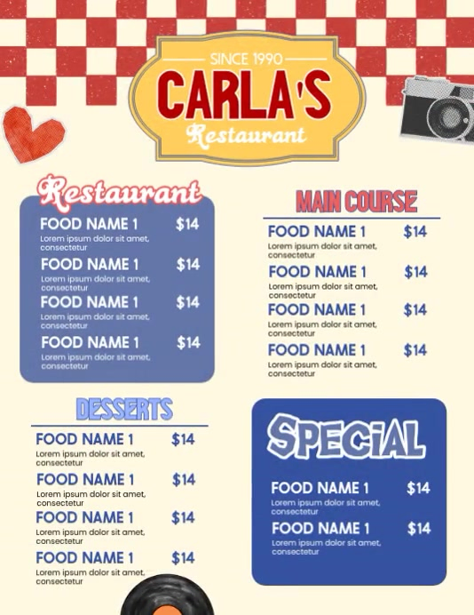 Yellow Restaurant Menu Flyer Video Template | PosterMyWall