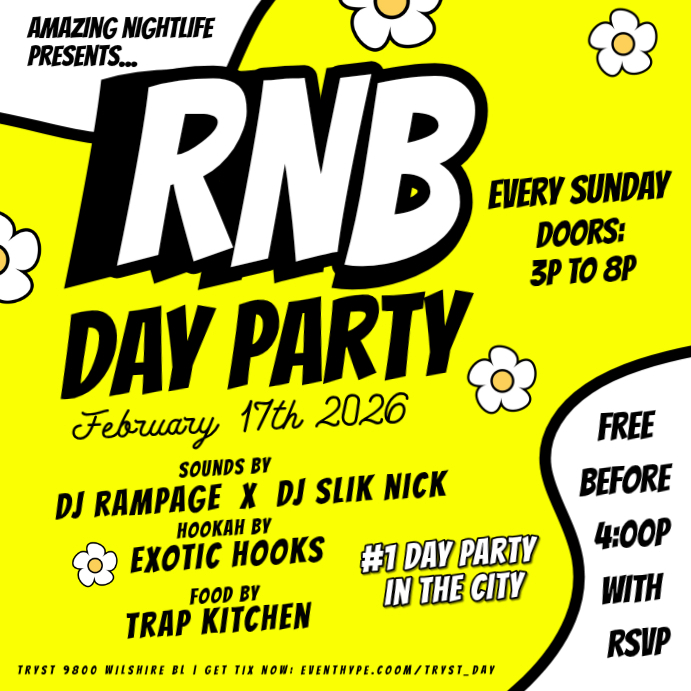 Yellow RNB | R&B Day Party Instagram Post Template | PosterMyWall