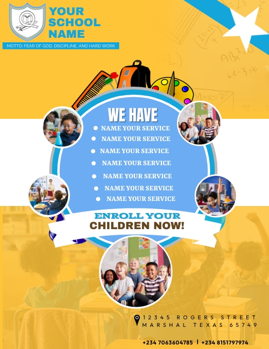 yellow school template (1) | PosterMyWall