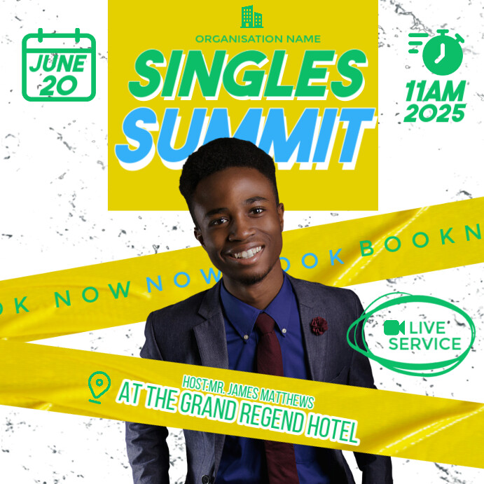 Copy of Yellow Singles Summit Service Flyer Instagram Post | PosterMyWall