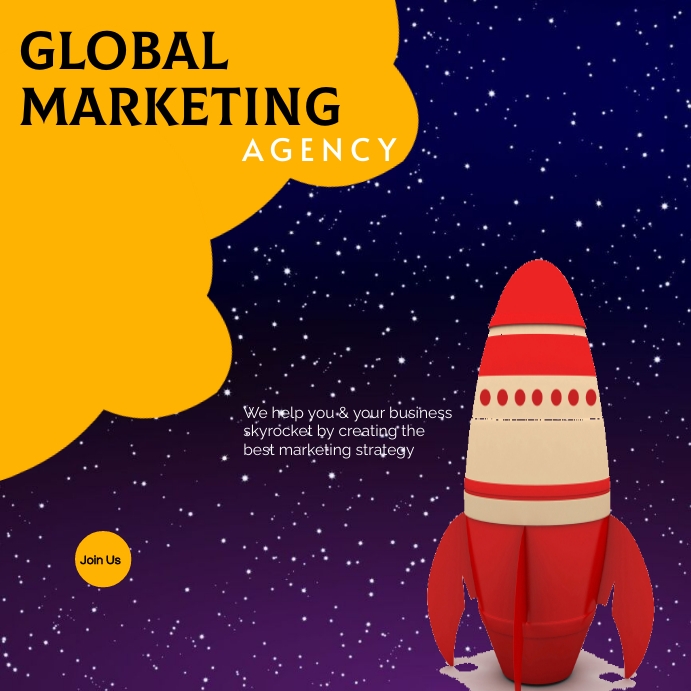 Plantilla de yellow Skyrocket Global Marketing Agency | PosterMyWall