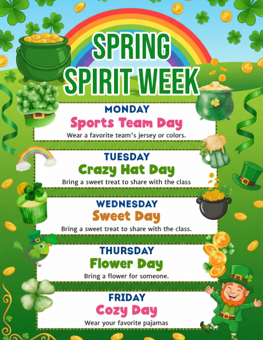 Yellow Spring Spirit Week Flyer Template | PosterMyWall