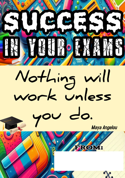 Yellow Success In Exam Card Design A4 Template | PosterMyWall