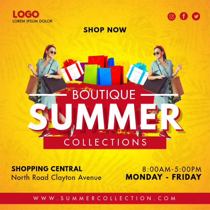 Copy of Yellow Summer Boutique Instagram Post Templat | PosterMyWall