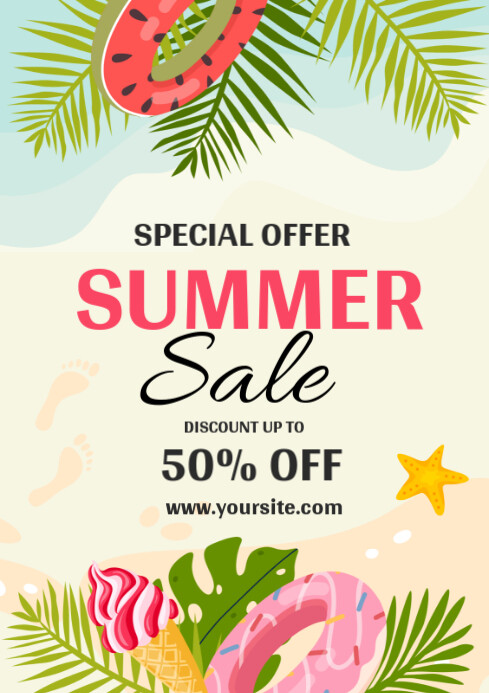 Yellow Summer Sale A2 Template | PosterMyWall