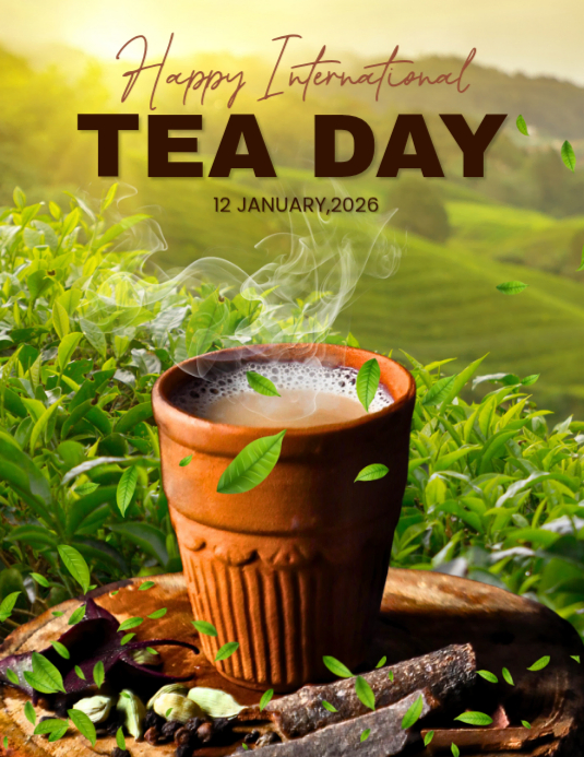 Plantilla de Yellow Tea Day Flyer 2026 | PosterMyWall