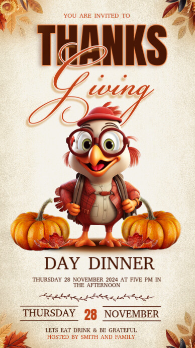 Yellow Thanksgiving Instagram Story Template | PosterMyWall