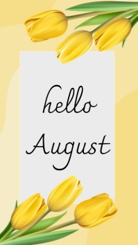 aesthetic purple hello august instagram Template | PosterMyWall