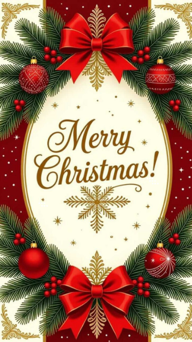 Yellow Typographic Christmas Card Frame Instagram Story Template ...