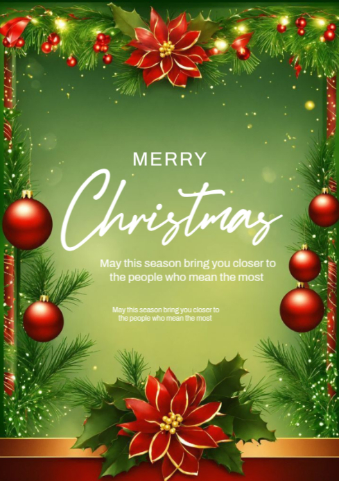 Yellow Typographic Christmas Wishes Template A3 | PosterMyWall