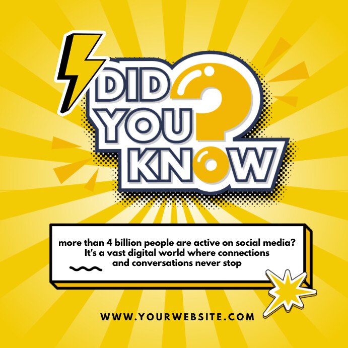Copy of Yellow Typographic Did You Know Instagram Po | PosterMyWall