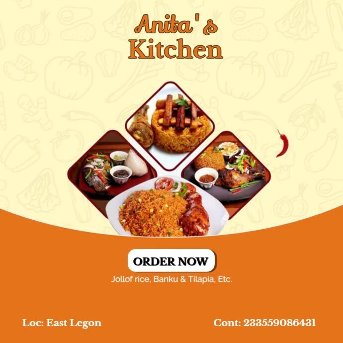 Yellow Typographic Food Menu Animated Template Instagram Post ...