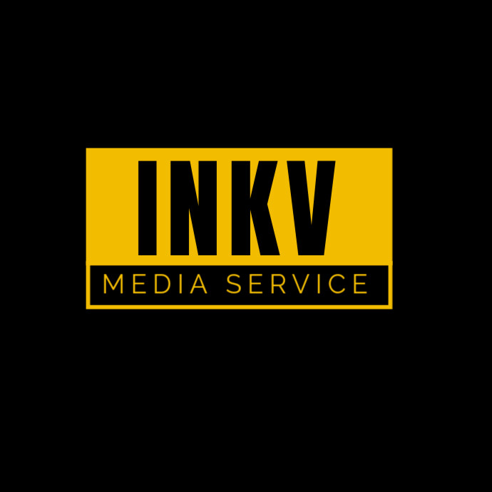 Yellow Typographic Media Company Logo Template | PosterMyWall